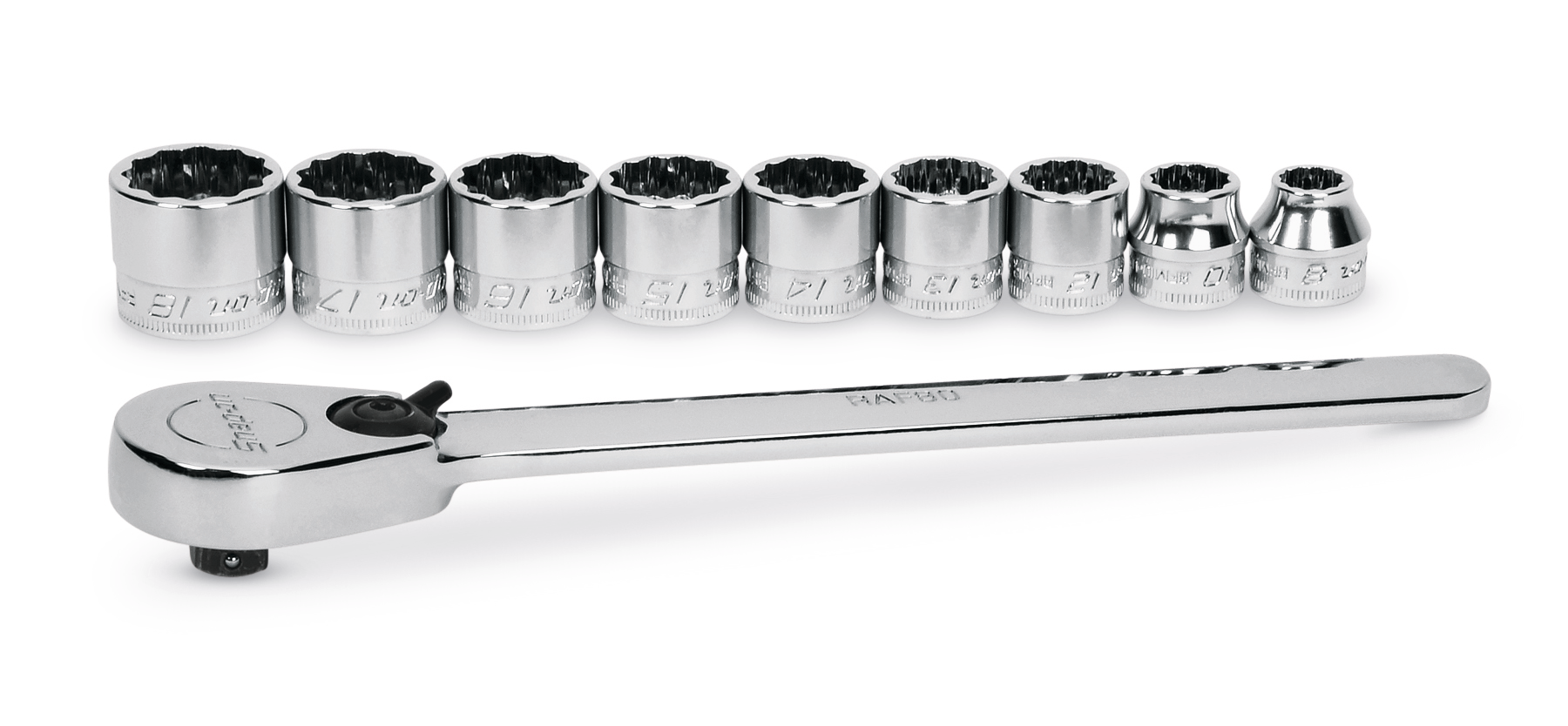 10-piece 3/8" Drive Metric Low Profile Ratchet/Socket Set No. 210RAFM ...