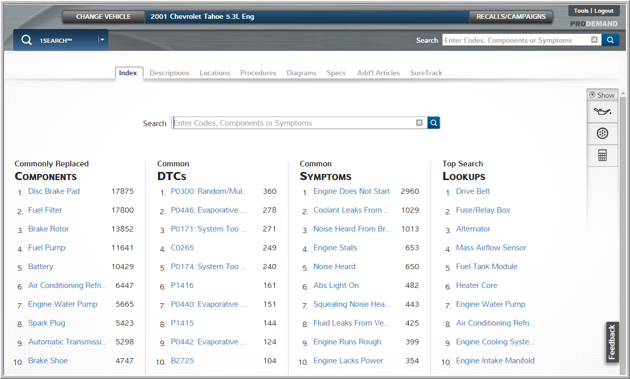 ProDemand Top 10 Repair List feature | Vehicle Service Pros