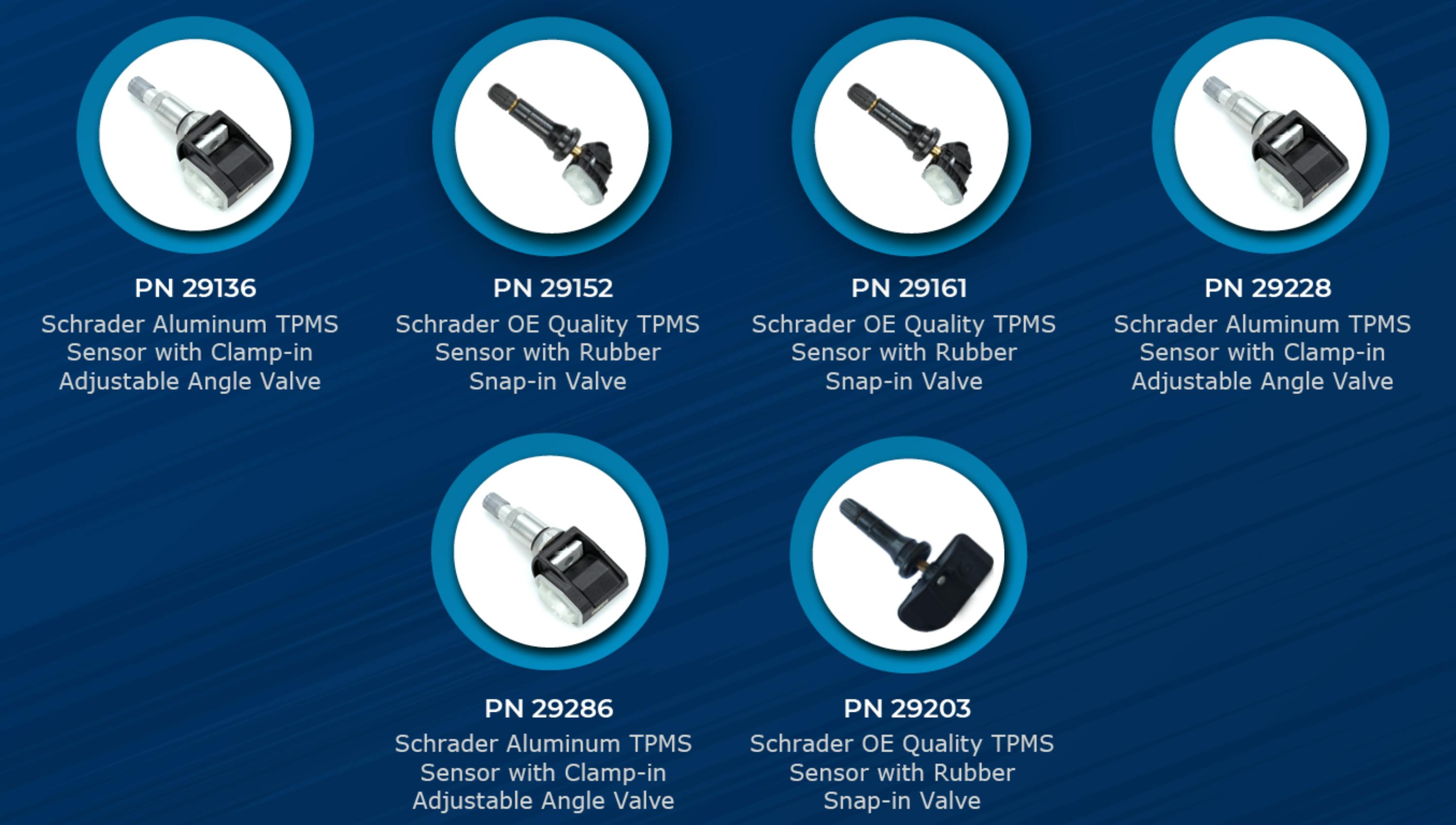 Schrader releases OE 6 new replacement TPMS sensors | Vehicle Service Pros