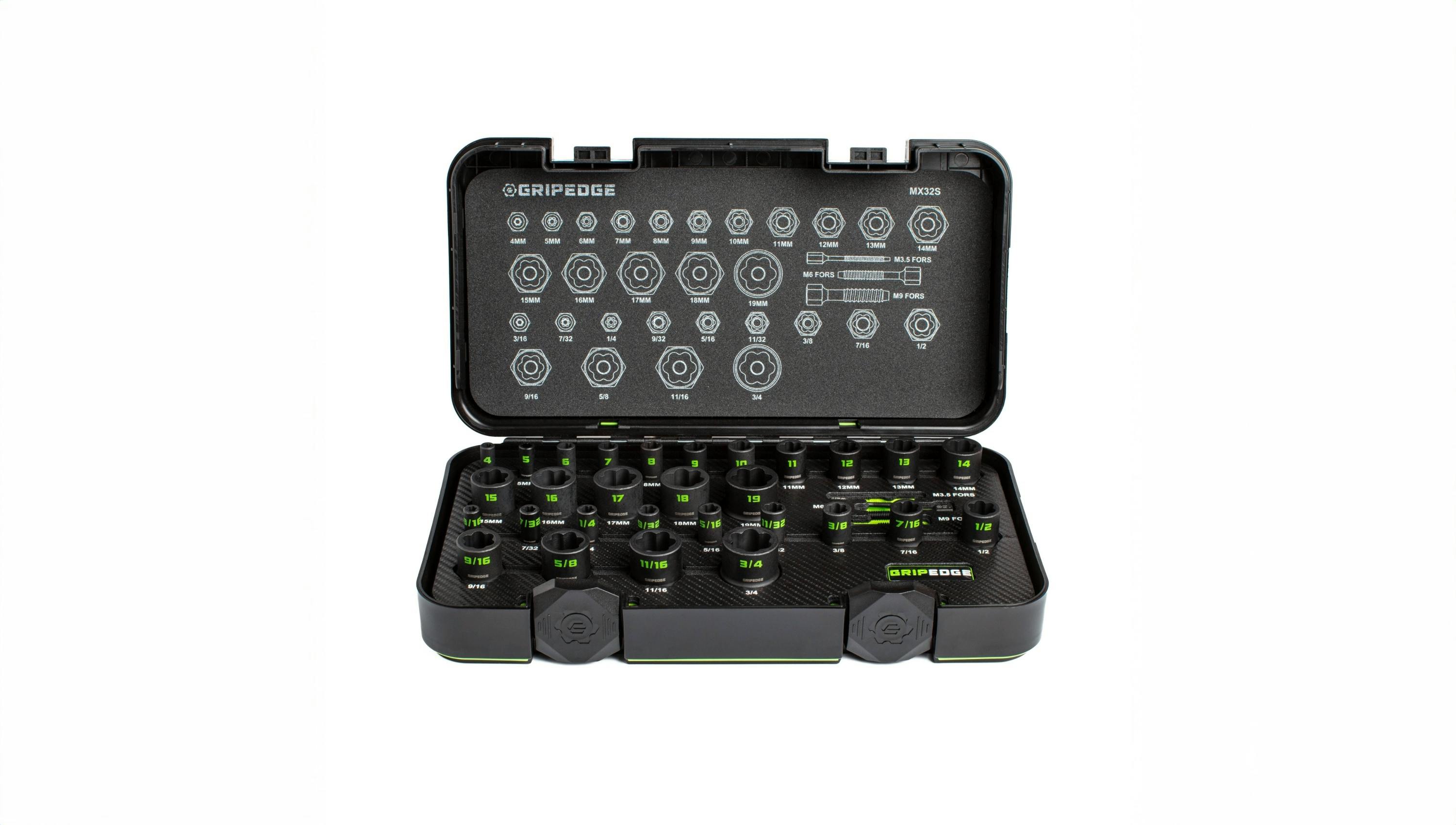 In Focus: GripEdge Tools 32-pc 1/4" & 3/8" Drive Metric & SAE Master ...